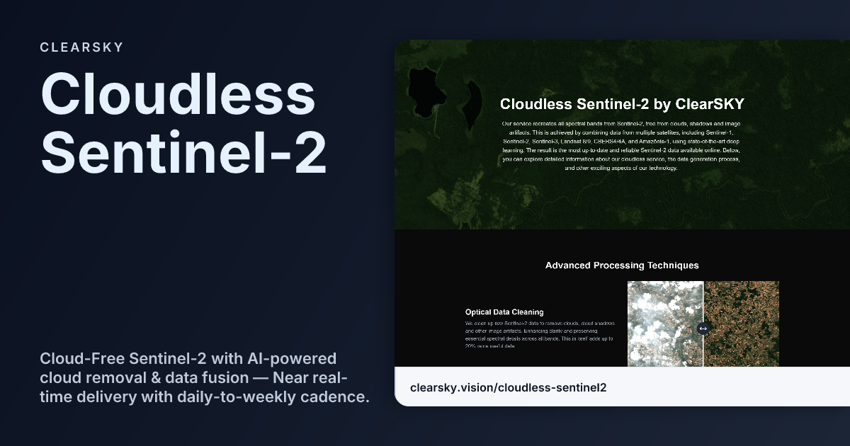 Cloudless Sentinel-2 — AI Cloud Removal & Data Fusion | ClearSKY