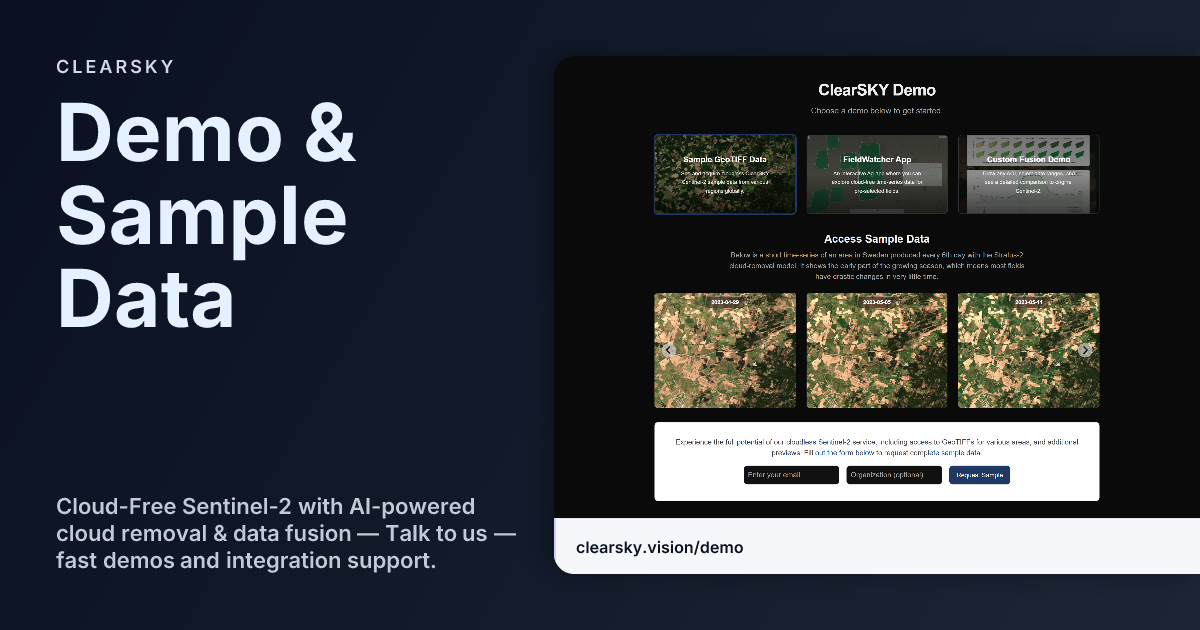 Demo & Sample Data | ClearSKY