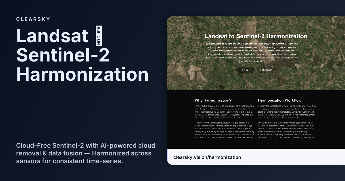 Landsat to Sentinel-2 Sensor Harmonization | ClearSKY
