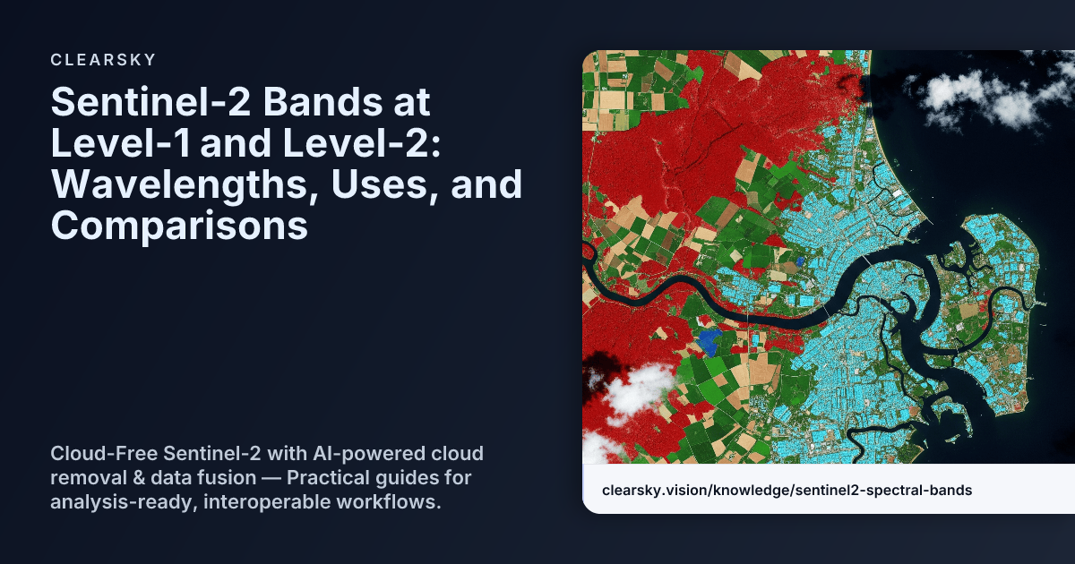Sentinel-2 Bands at Level-1 and Level-2: Wavelengths, Uses, and ...